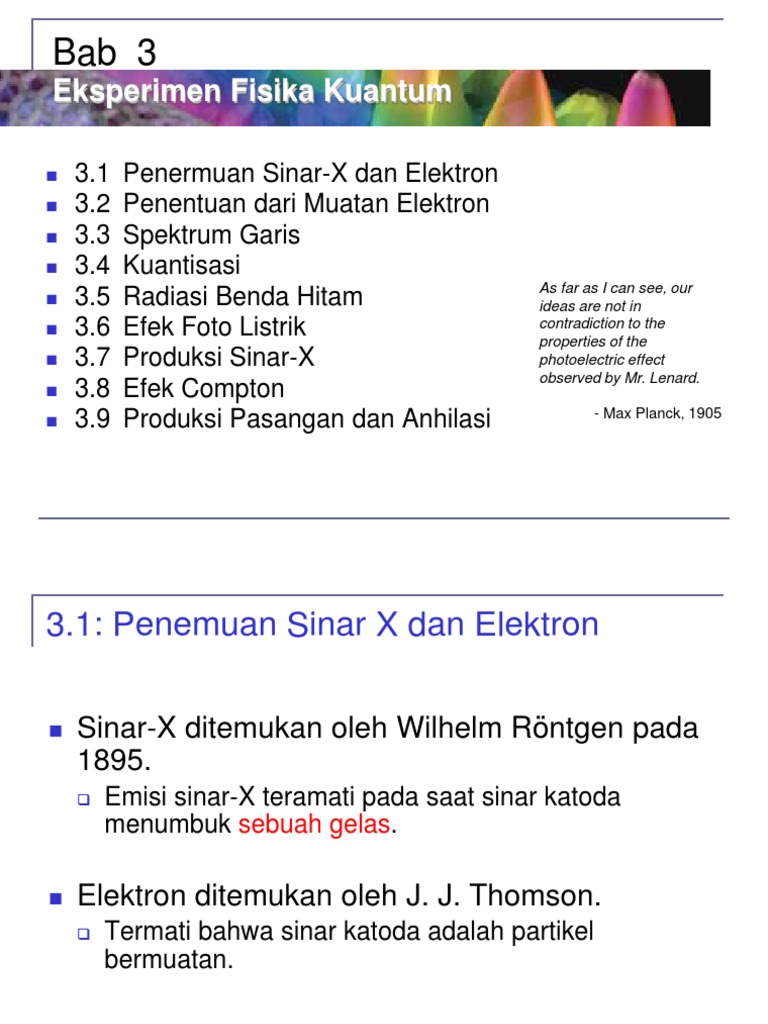 03 Bab 3 Eksperimen Fisika Kuantum -2021 | PDF