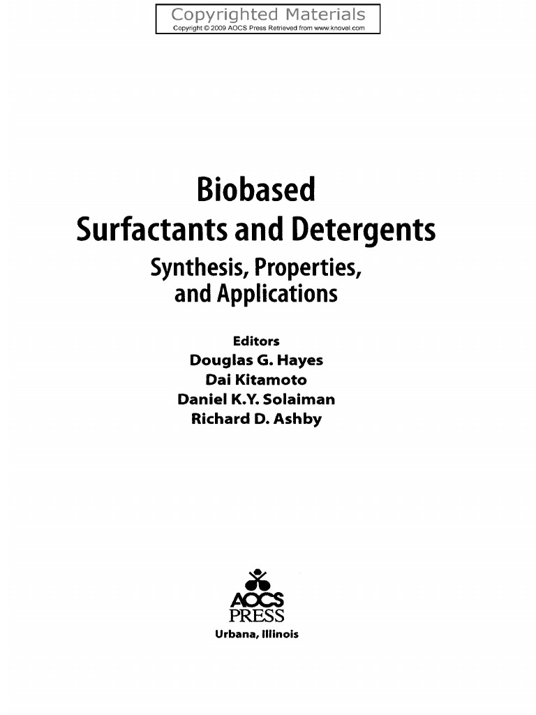 Biobased Surfactants Overview and Applications | PDF | Life Cycle ...
