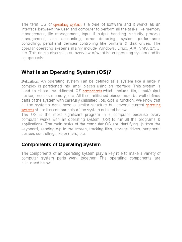 Operating System | PDF