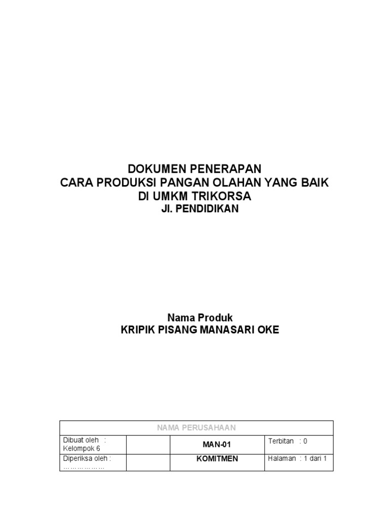 Tugas 2. Blangko Simulasi Penerapan CPPOB Fix | PDF