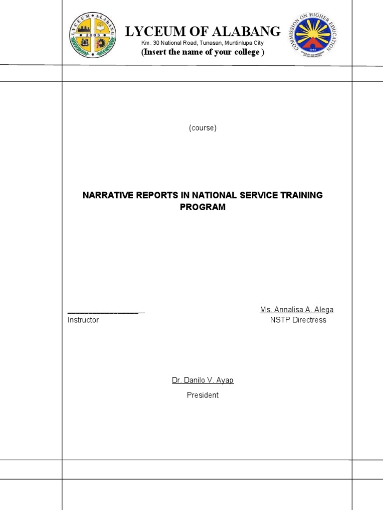 Narrative Report Final Format | PDF