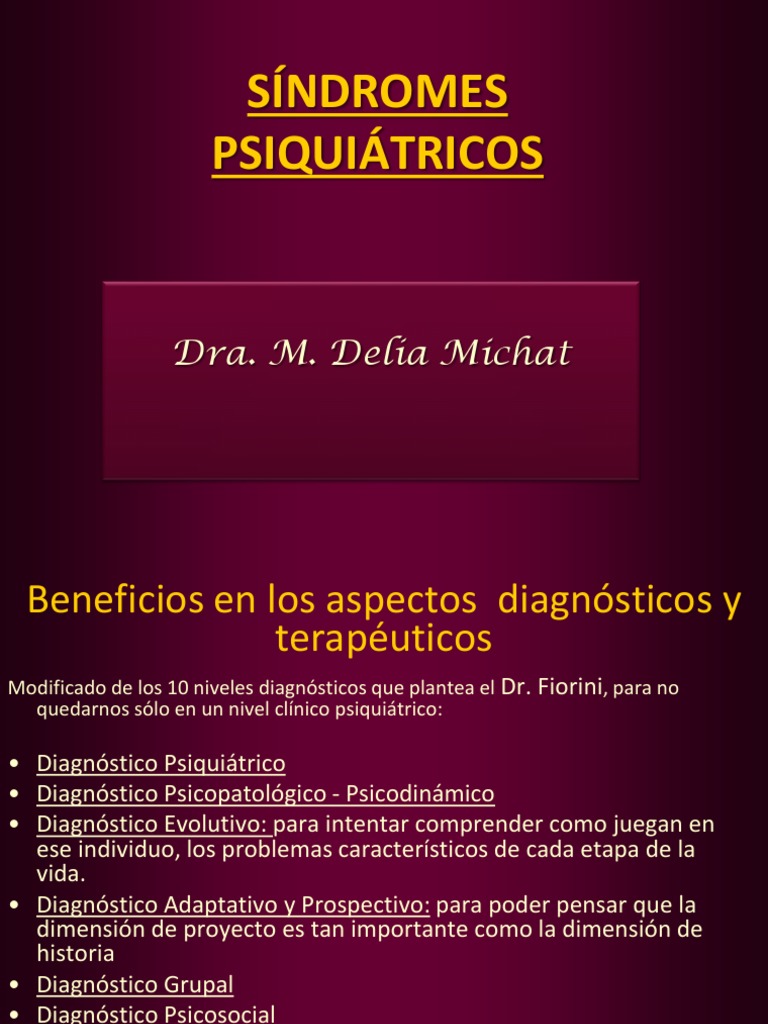 Sindromes Psiquiátricos Dra - Michat 2019 | PDF | Manual Diagnóstico y Estadístico de los ...