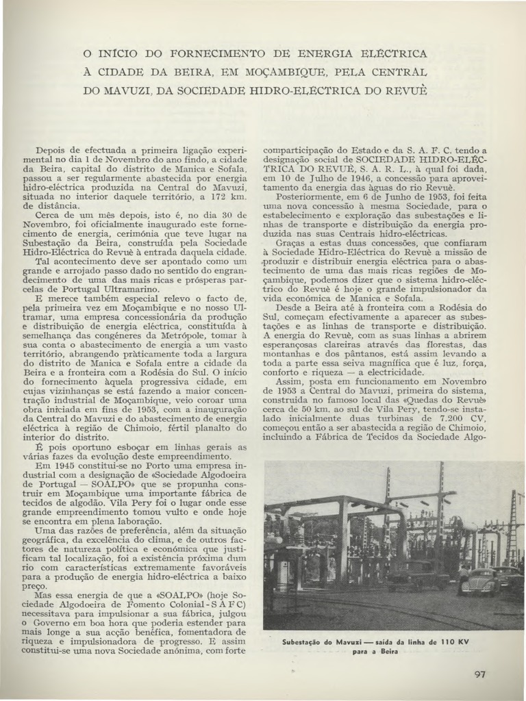 Mavuzi e Chicamba Historia | PDF | Moçambique | Portugal