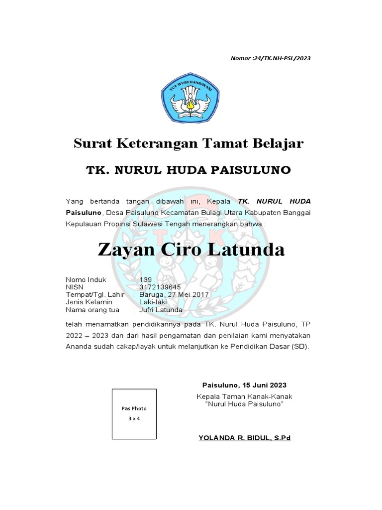 Ijazah TK 2 | PDF | Kesehatan Holistik | Sains & Matematika