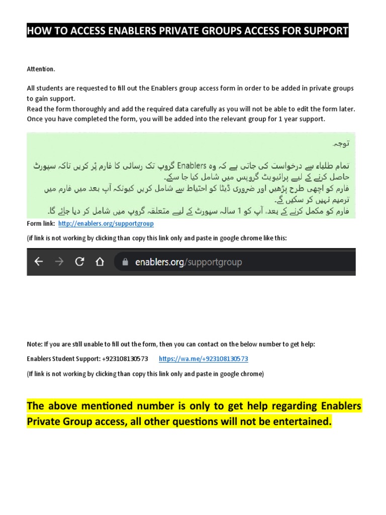 How To Access Enablers Private Groups Access For Support | PDF How To Access Enablers Private Groups Access For Support | PDF