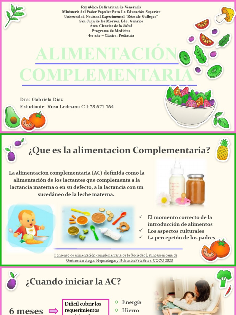 Alimentacion Complementaria | PDF | Amamantamiento | Alimentos