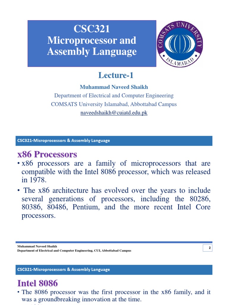 CSC 321 M&AL Lec1 | PDF | Central Processing Unit | Computing