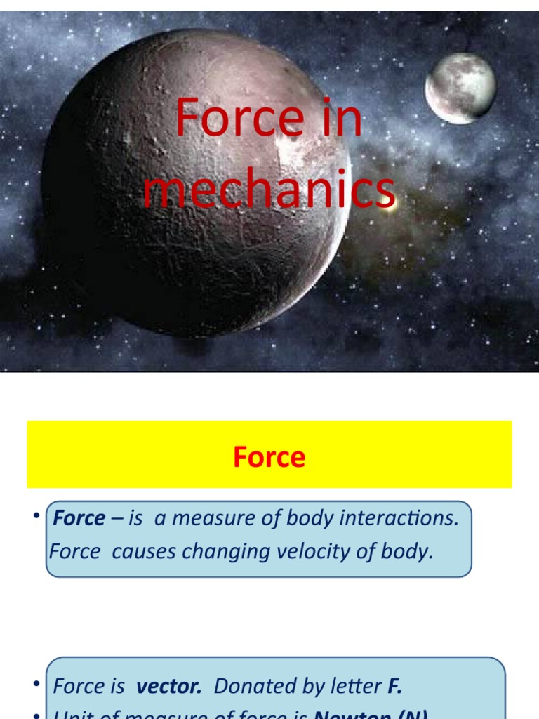 Force in Mechanics | PDF