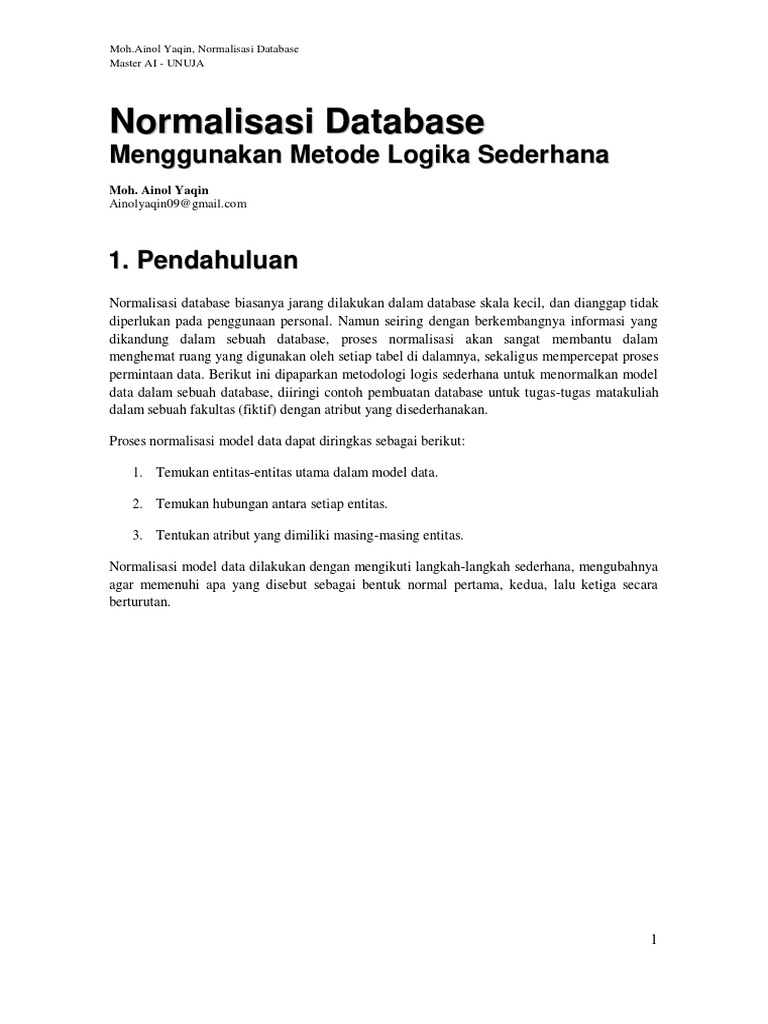 Normalisasi | PDF | Komputer