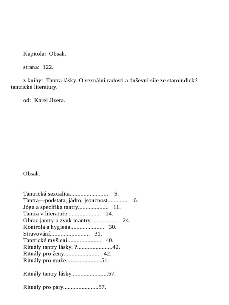 Tantra Lasky - Jizera - (00) Obsah | PDF