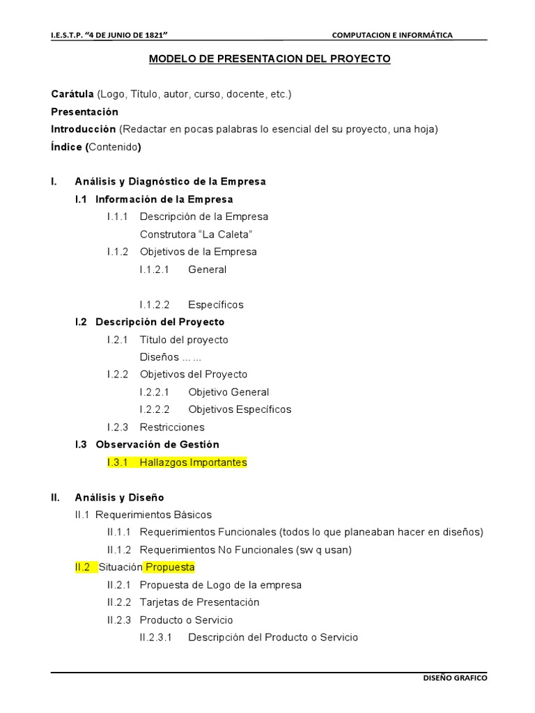 Modelo Informe Diseño Grafico | PDF