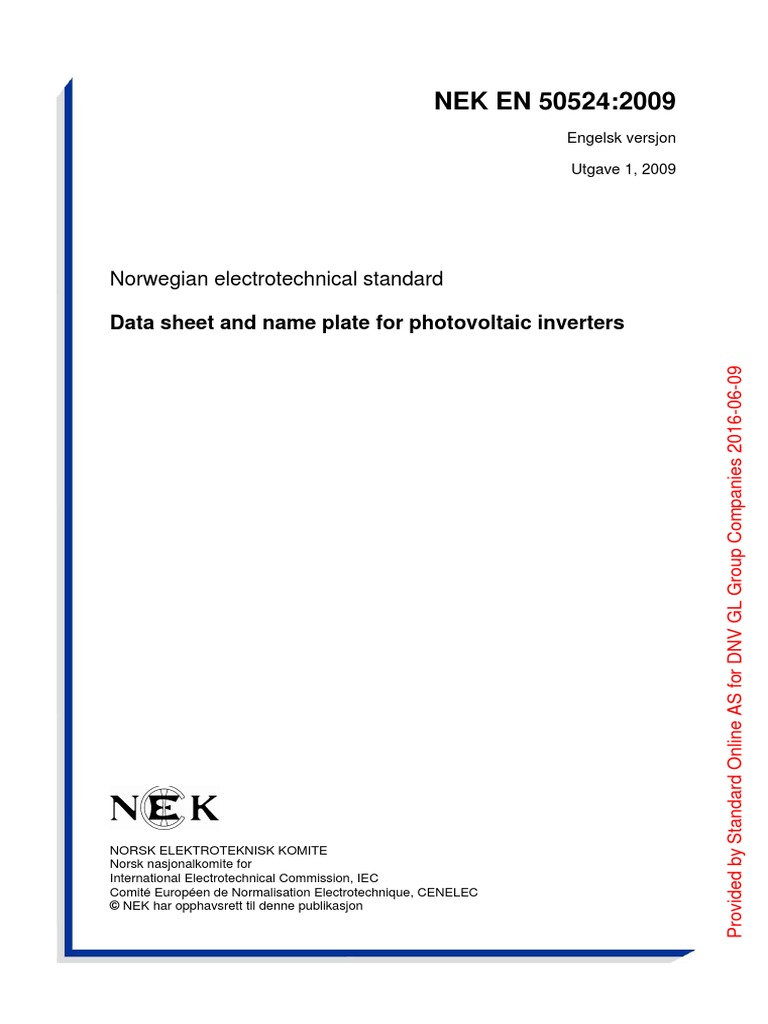 En 50524 | PDF | Power Inverter | Electrical Grid