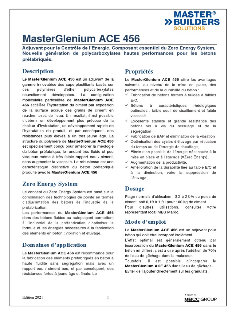 MasterGlenium ACE456 | PDF