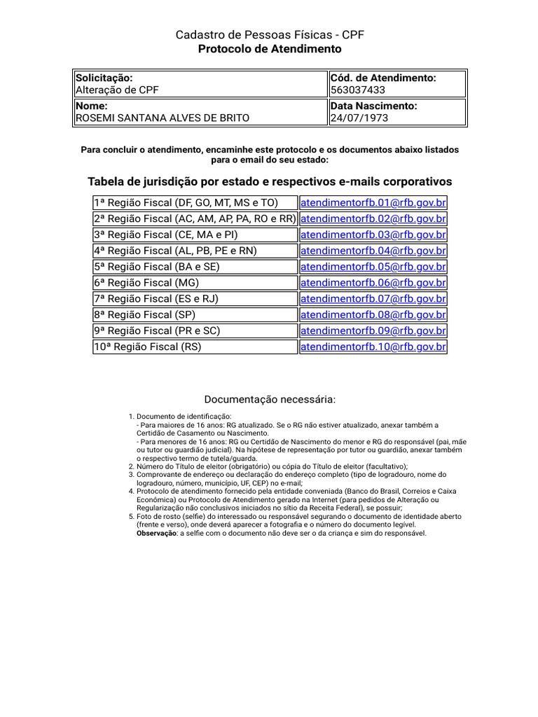protocolo de atendimento. | PDF | Brasil
