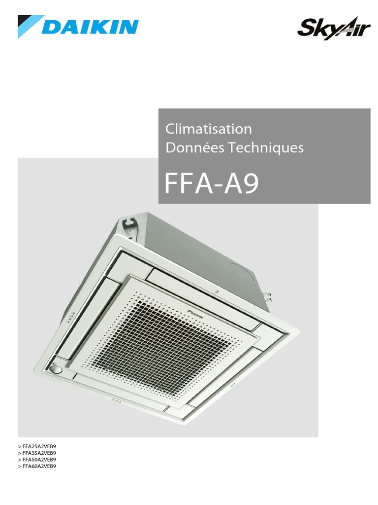 Fiche Technique Daikin Cassette Unifiee FFA | PDF