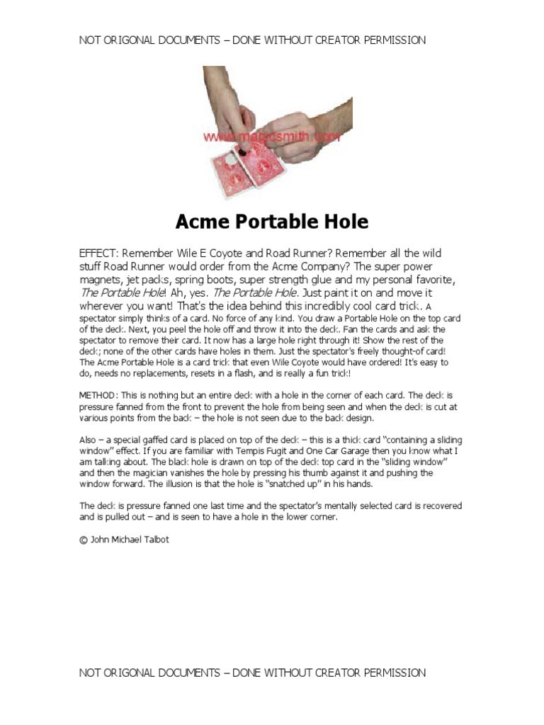 Acme Portable Hole | PDF