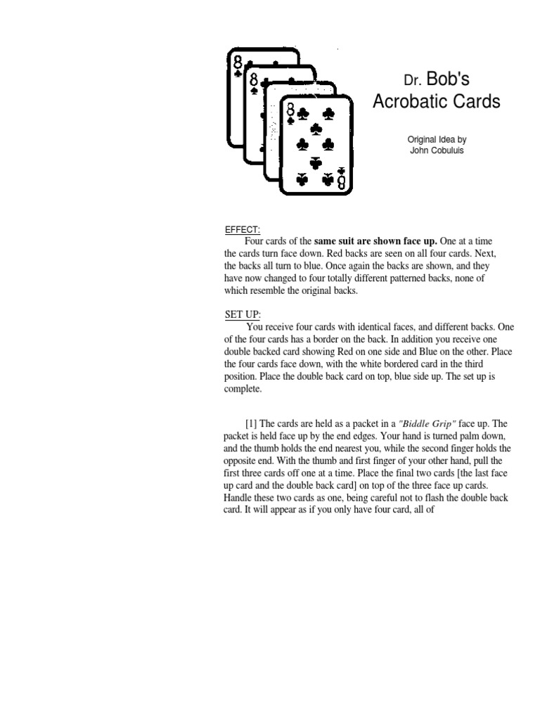 Acrobatic Cards | PDF