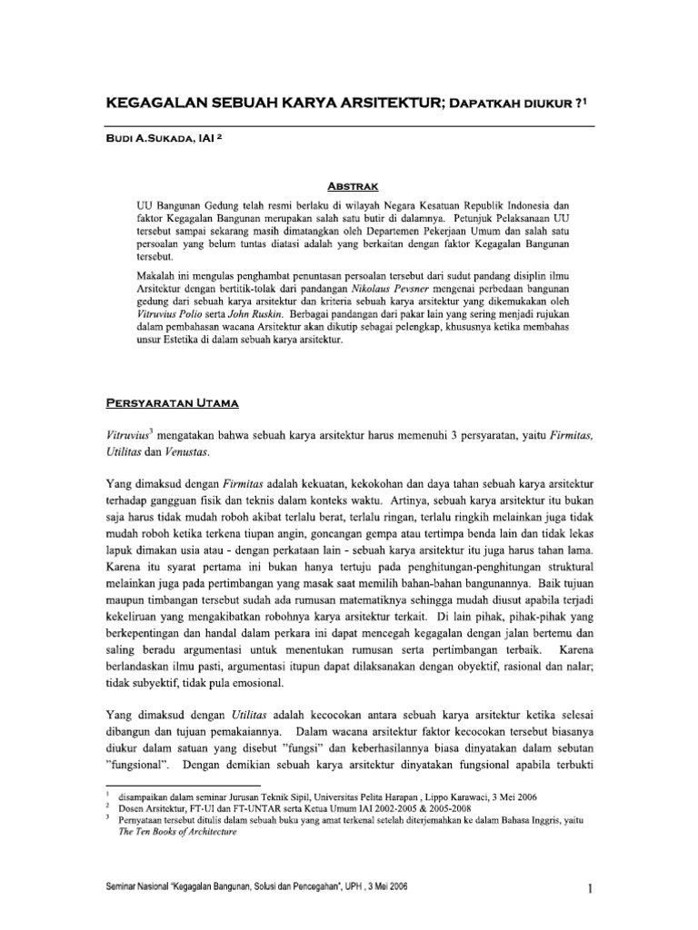 Kegagalan Arsitek | PDF
