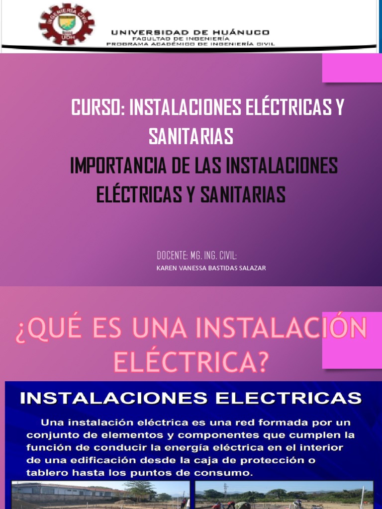Clase 1 INSTALACIONES ELECTRICAS Y SANITARIAS | PDF | Tubería (transporte de fluidos) | Cobre