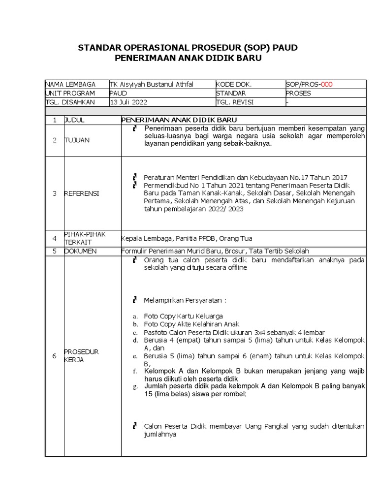 SOP SISWA BARU - Merged | PDF