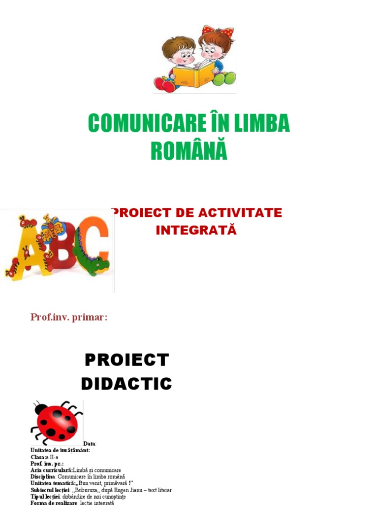 Proiect Didactic C.L.R | PDF