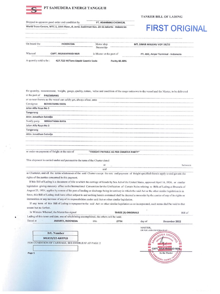 OBL Sinar Maluku V19.22 | PDF