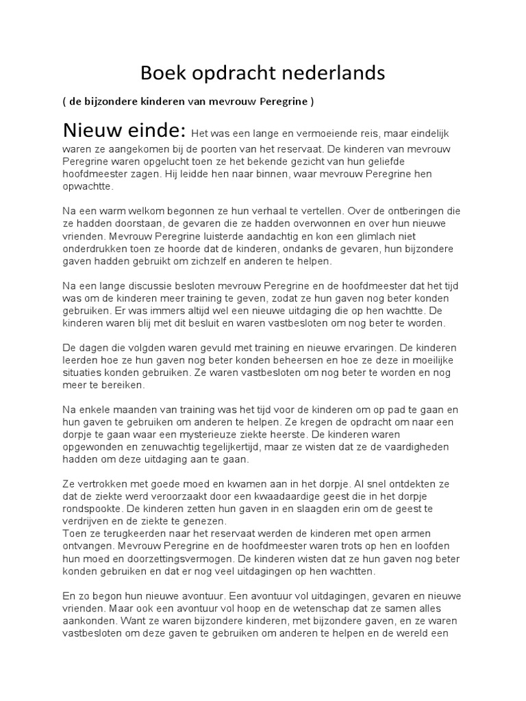 Nederlands Boekopdracht | PDF
