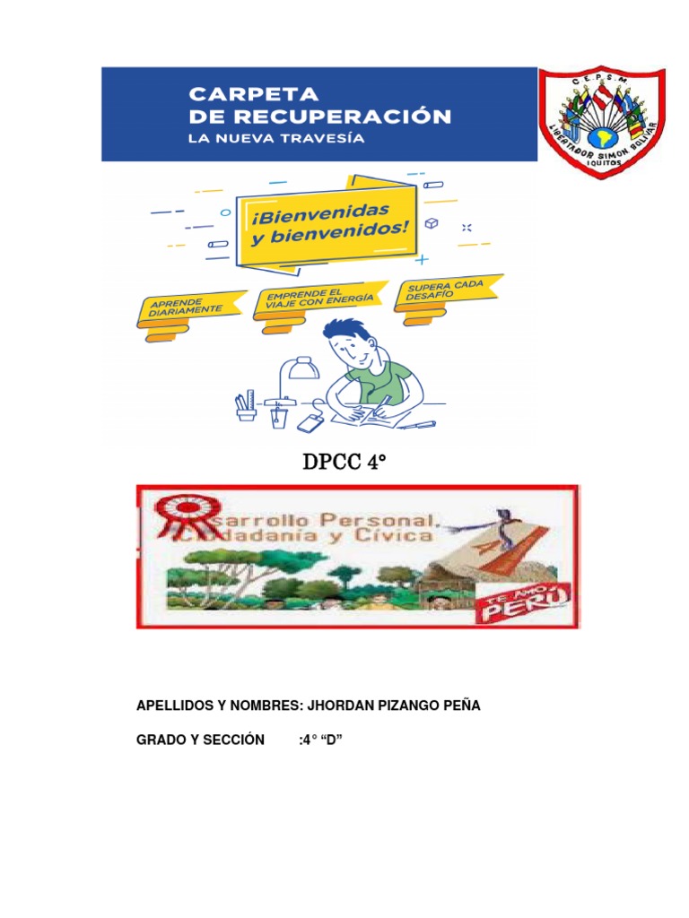 4to Carpeta de Recuperacion - DPCC - 2023 Terminado | PDF | Evaluación | Grupo social