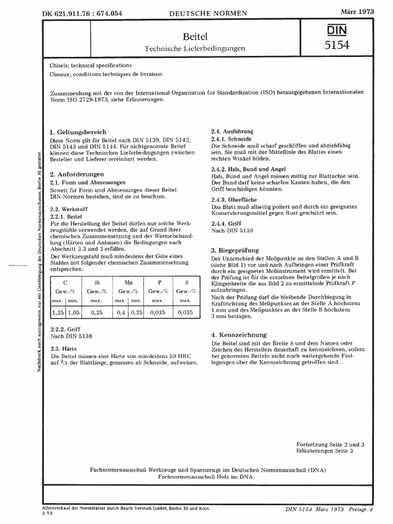 Din 5154 1973-03 | PDF
