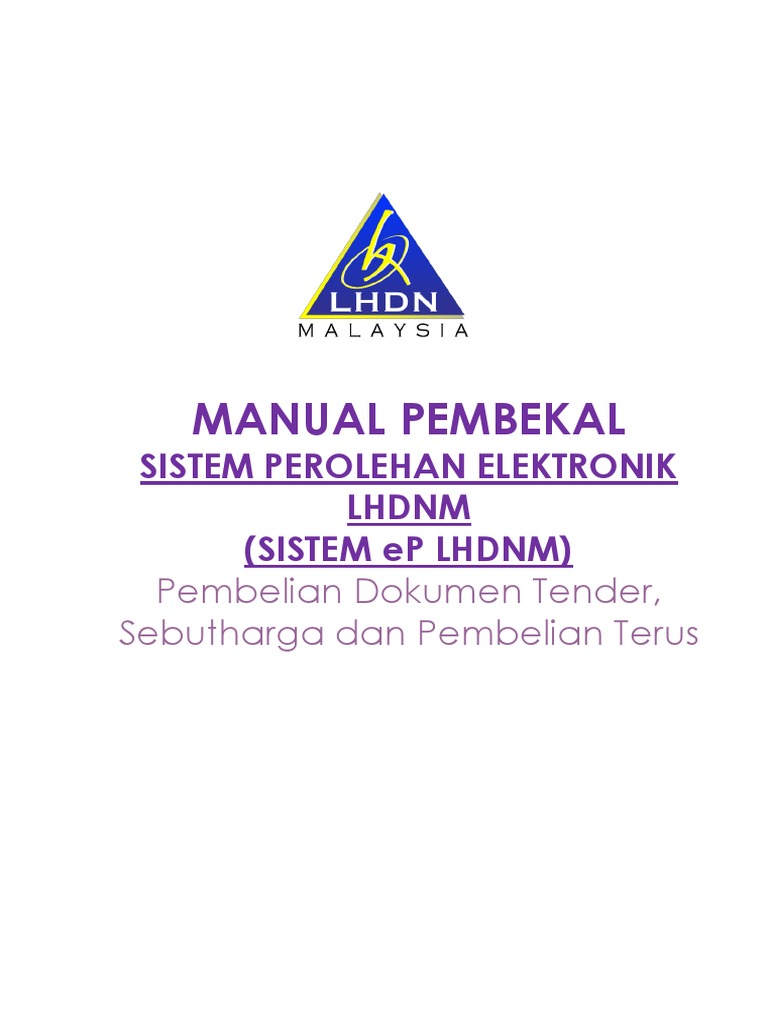 Manual Pembekal SISTEMe PLHDNMPembelian Dokumen Tenderv 4 | PDF