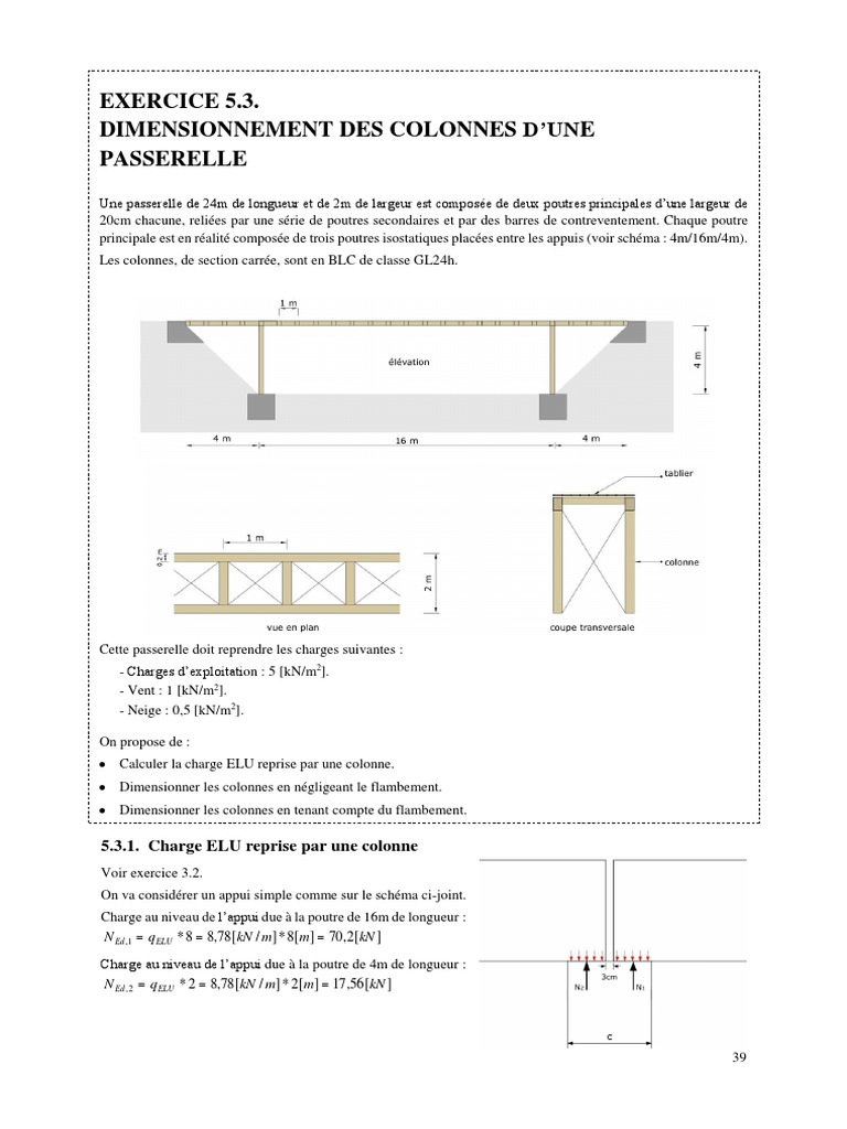 Dimensionnement des colonnes de passerelle | PDF | Méthodes et ...