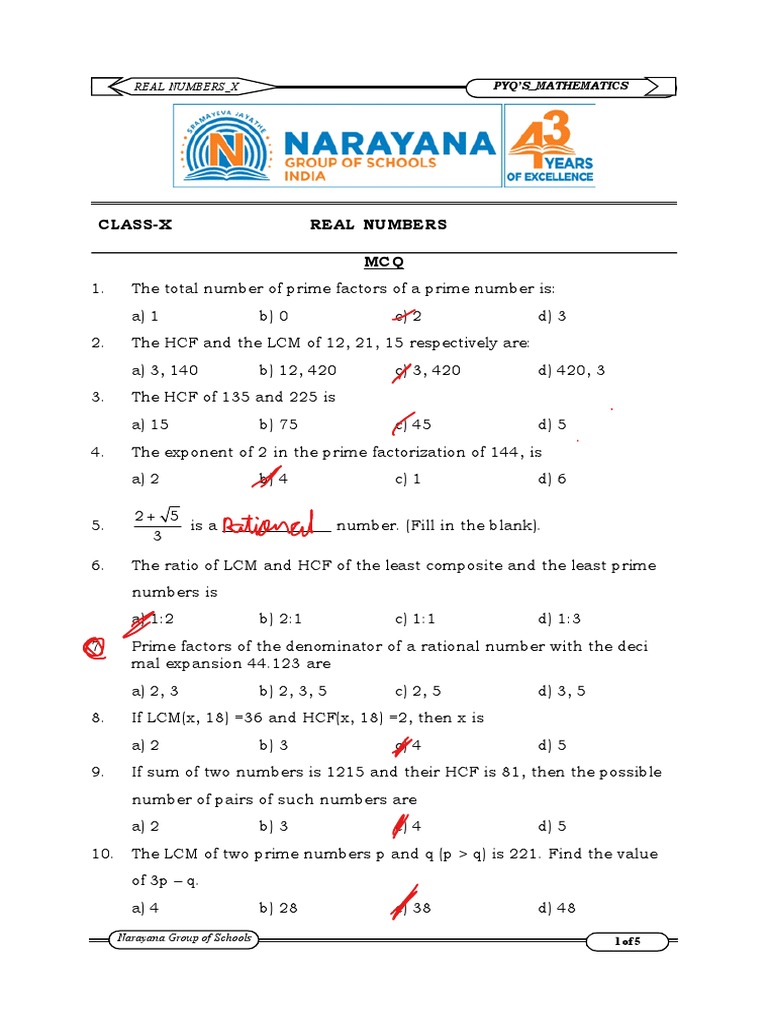 01 Real Numbers | Download Free PDF | Numbers | Factorization