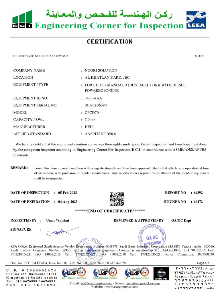 Tuv Certificate | PDF