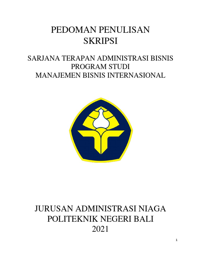 Pedoman Penulisan Skirpsi MBI 2021 | PDF