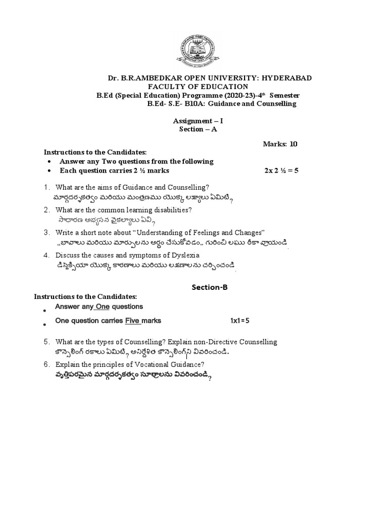 SEM IV B.ed - SE Assignments | PDF | Special Education | Educational ...