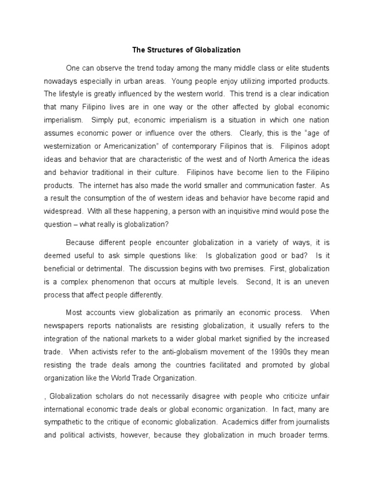 The Structures Of Globalization Prelim Pdf