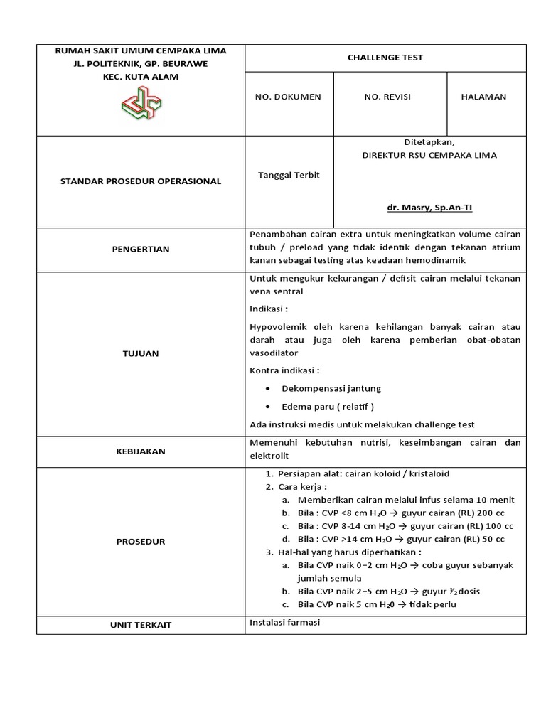 Format Sop Challenge Test | PDF