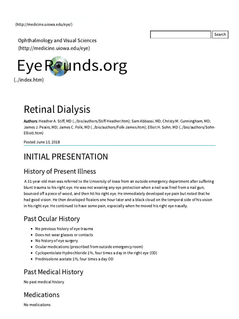 272 Retinal Dialysis | PDF