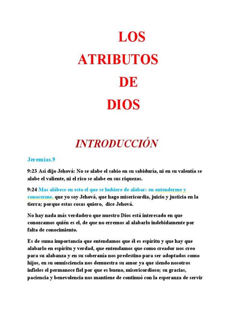 Los Atributos de Dios | PDF | Filosofía | Derecho