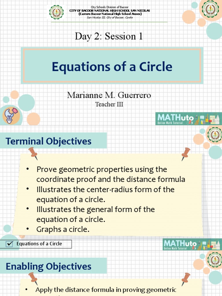 Circle Equations & Geometry Proofs | PDF | Circle | Equations