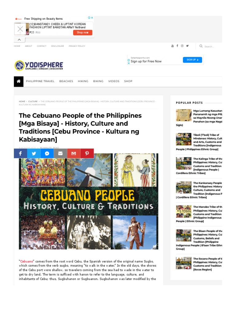 The Cebuano People of The Philippines (Mga Bisaya) - History, Culture ...