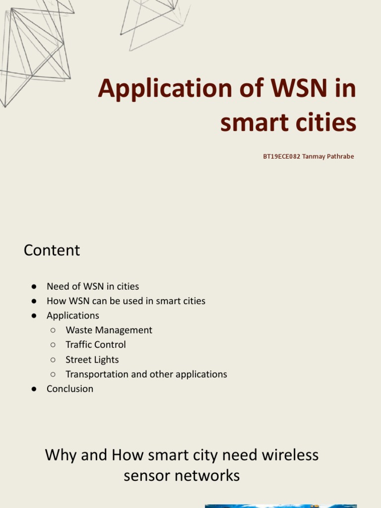 BT19ECE082 - Applications of WSN in Smart Cities | PDF | Wireless ...