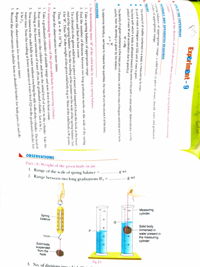 Physics Record Notes | PDF | Density | Buoyancy