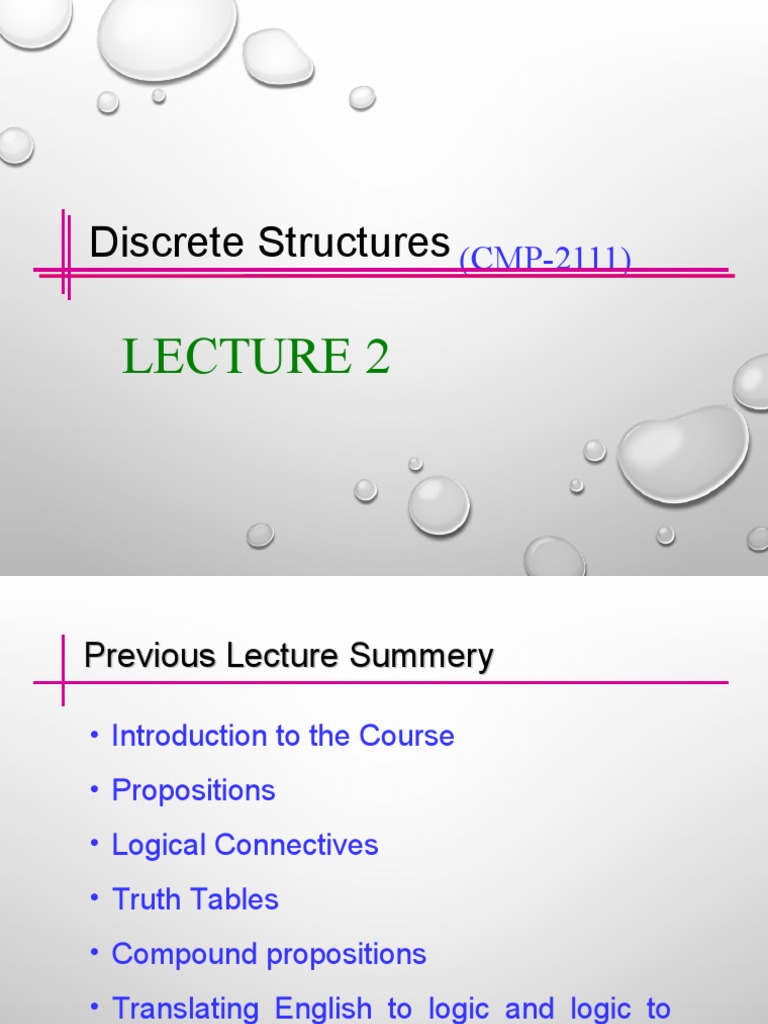 Discrete Structure Lecture 2 | PDF | Contradiction | If And Only If