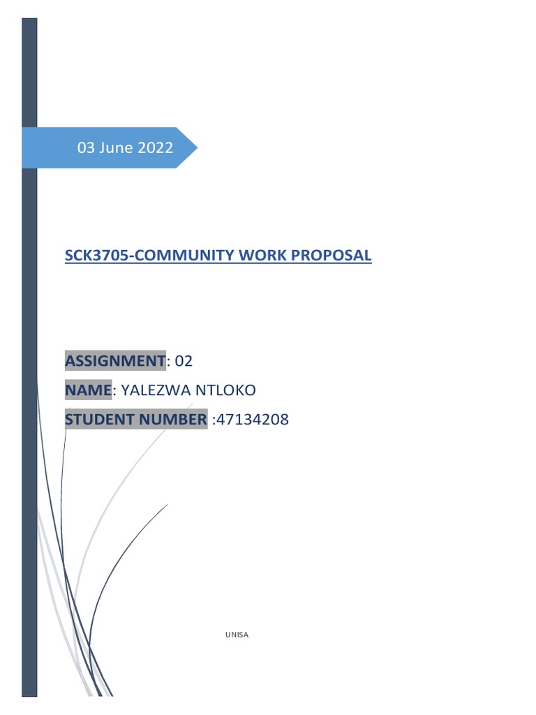 Community Work Proposal SCK3705 | PDF