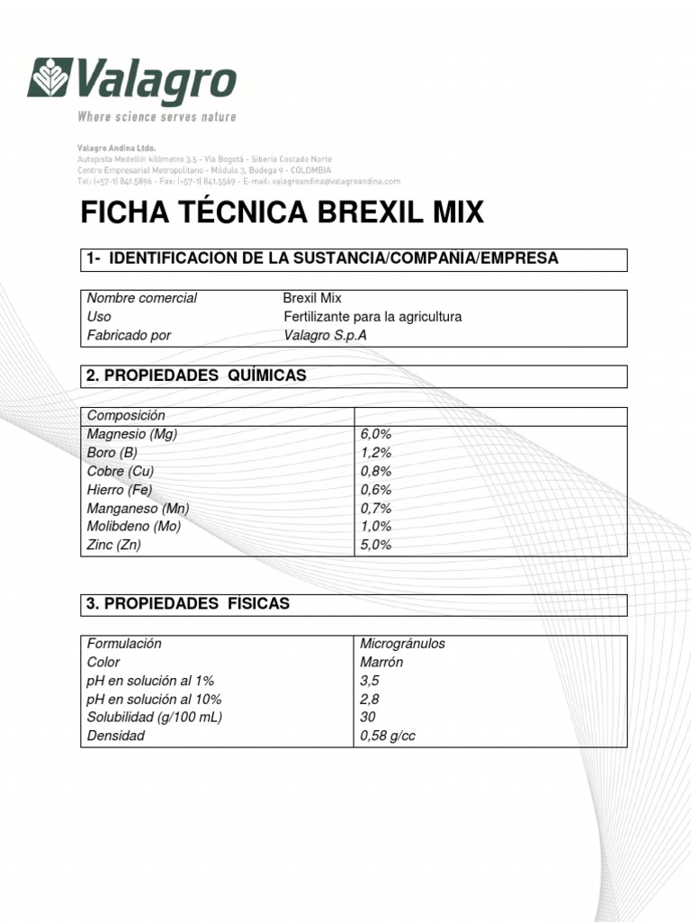 Ficha Técnica de Brexil Mix | PDF