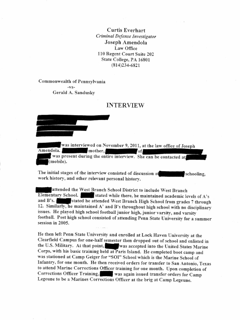 Interview Vic 2 Redacted | PDF