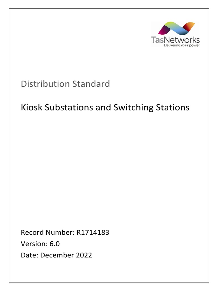 Distribution Design and Construction Standard Kiosk Substation ...