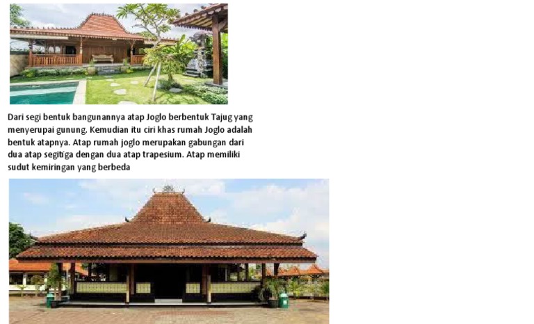 Dari Segi Bentuk Bangunannya Atap Joglo Berbentuk Tajug Yang Menyerupai ...