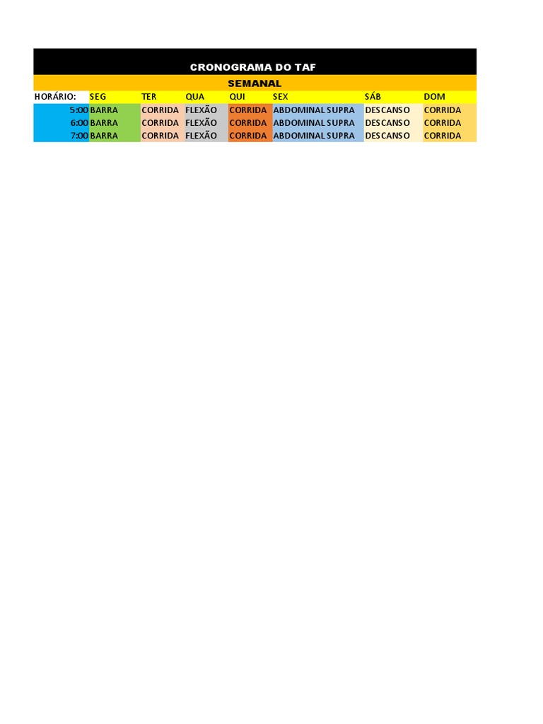 Cronograma Do Taf | PDF